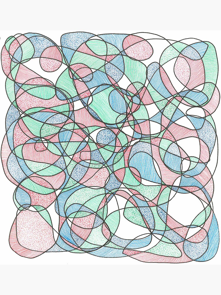 "Ode to Dubuffet | Abstract Drawing Pigment Pen" Sticker for Sale by ...