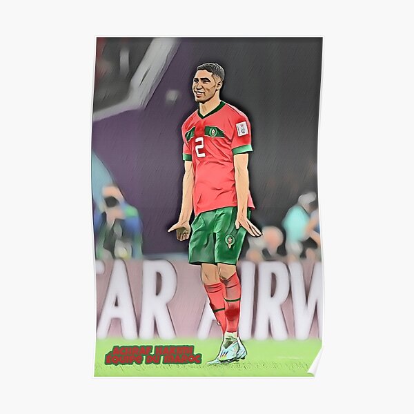 "Achraf Hakimi Morocco World Cup Spain celebration" Poster for Sale by ...