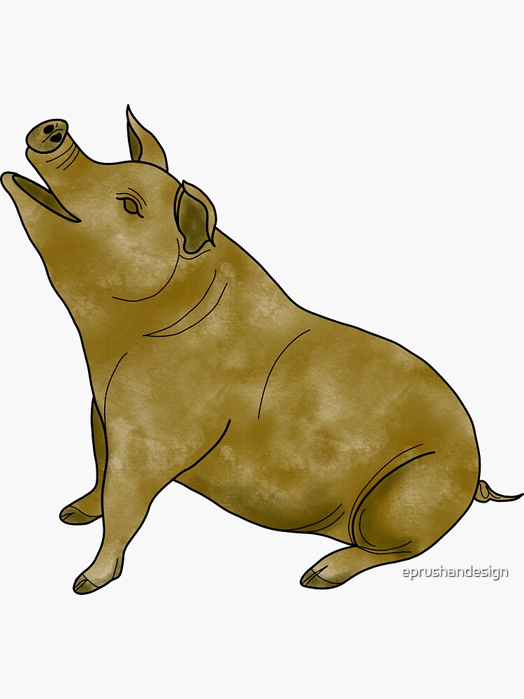 "Philbert the Pig Watercolor" Sticker for Sale by eprushandesign ...