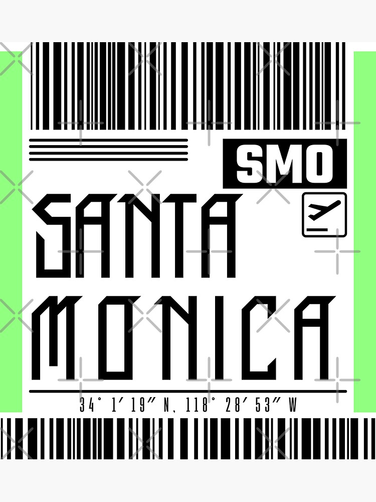 "Santa Monica Boarding pass stickers iphone case" Sticker for Sale by ...