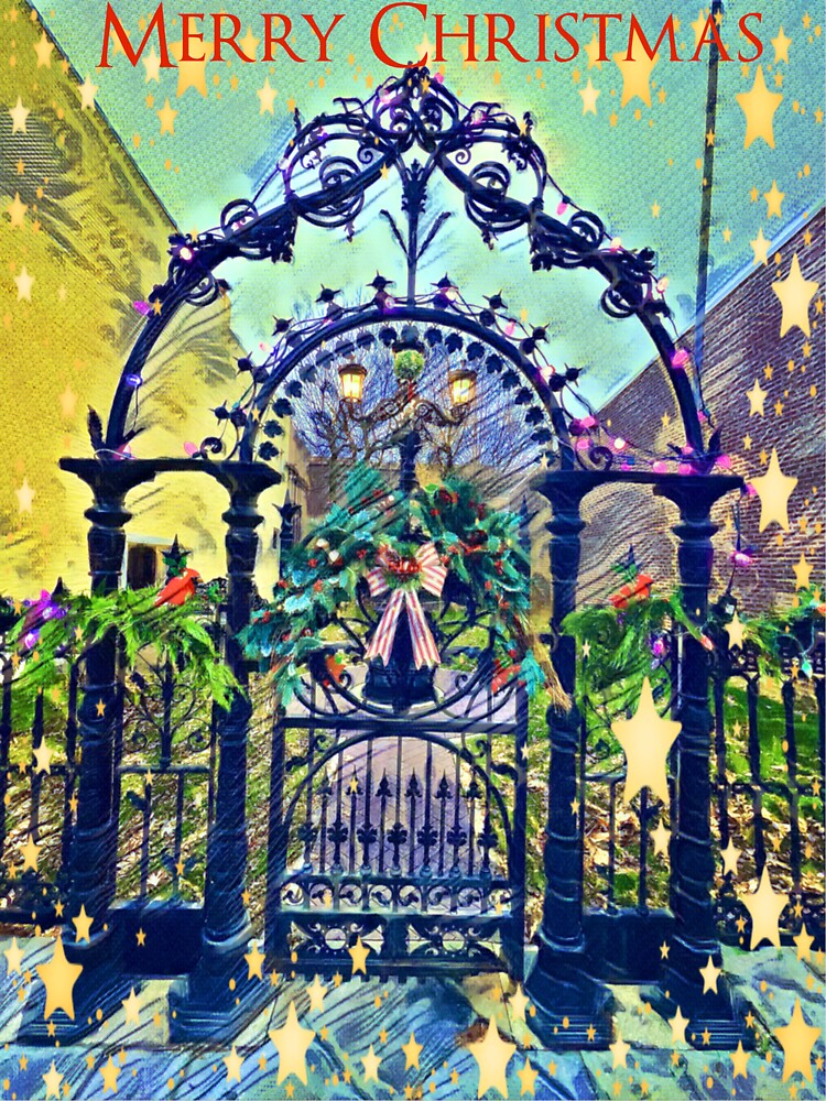 "Merry Christmas Gate" Sticker for Sale by RivehArt | Redbubble