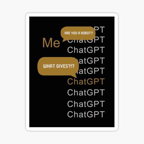 "ChatGPT Text| Chatbot" Sticker for Sale by mandydsgn | Redbubble