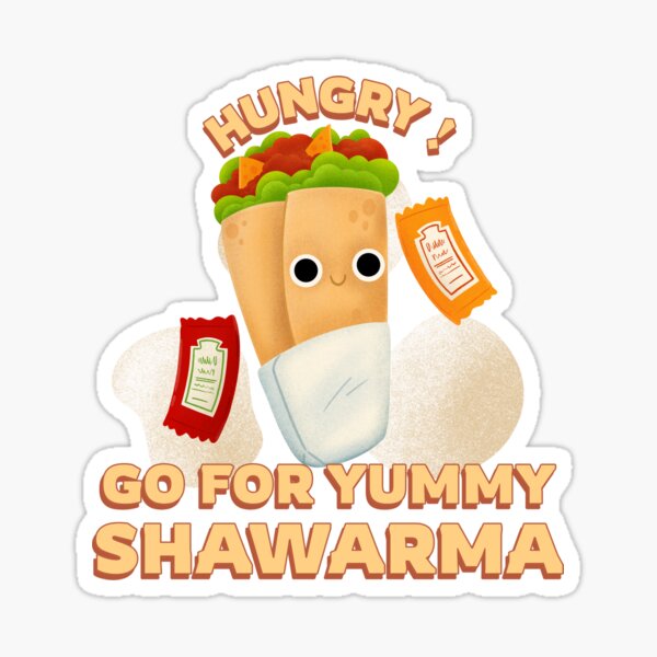 "Yummy Shawarma" Sticker for Sale by SBRTPOD | Redbubble