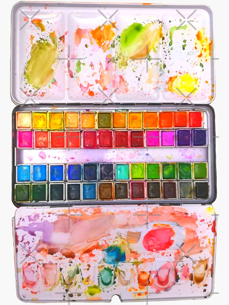 "Messy Watercolor Palette" Sticker for Sale by MandyRosko | Redbubble