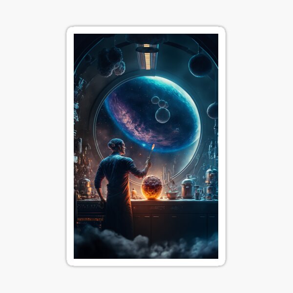 ""Making interstellar cuisine in our space kitchen."" Sticker for Sale ...