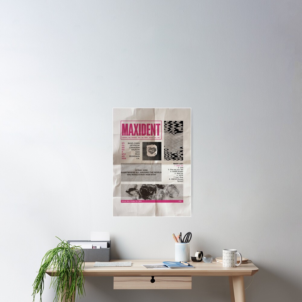 "stray kids maxident poster pink" Poster for Sale by partumaurora ...