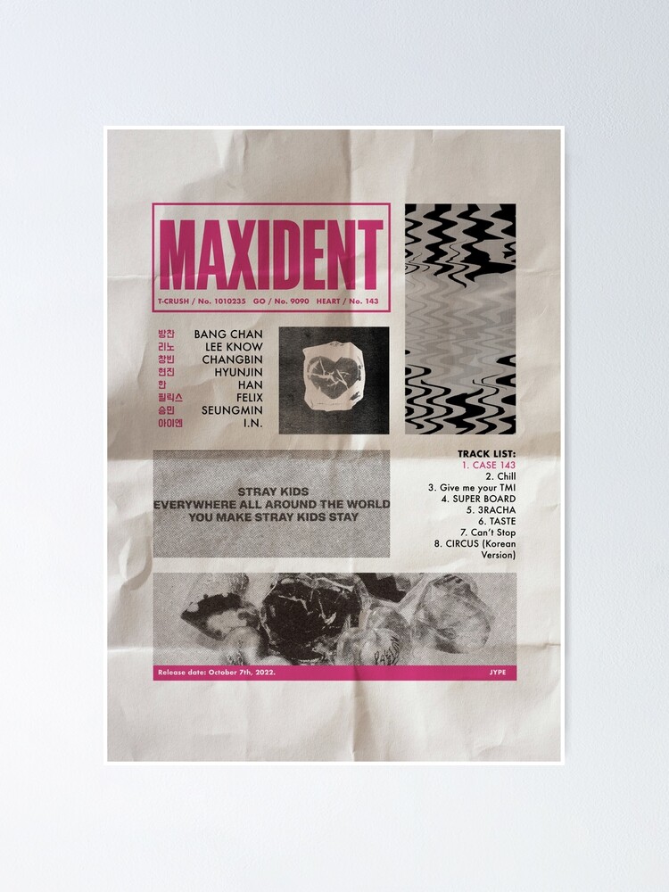 "stray kids maxident poster pink" Poster for Sale by partumaurora ...