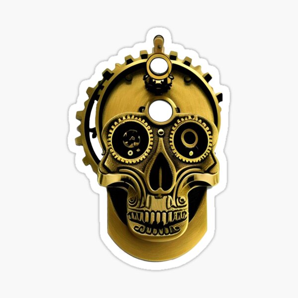 "Metal Steampunk Cog Gear Skull" Sticker for Sale by ZiolaRosa | Redbubble