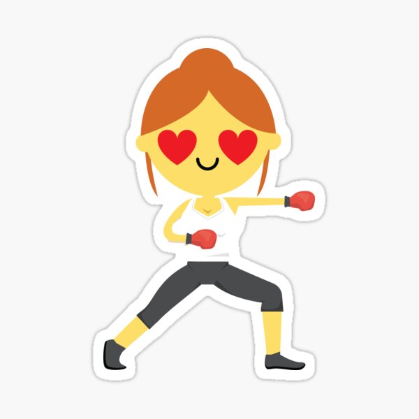 "Boxing Girl Emoji " Sticker for Sale by HippoEmo | Redbubble
