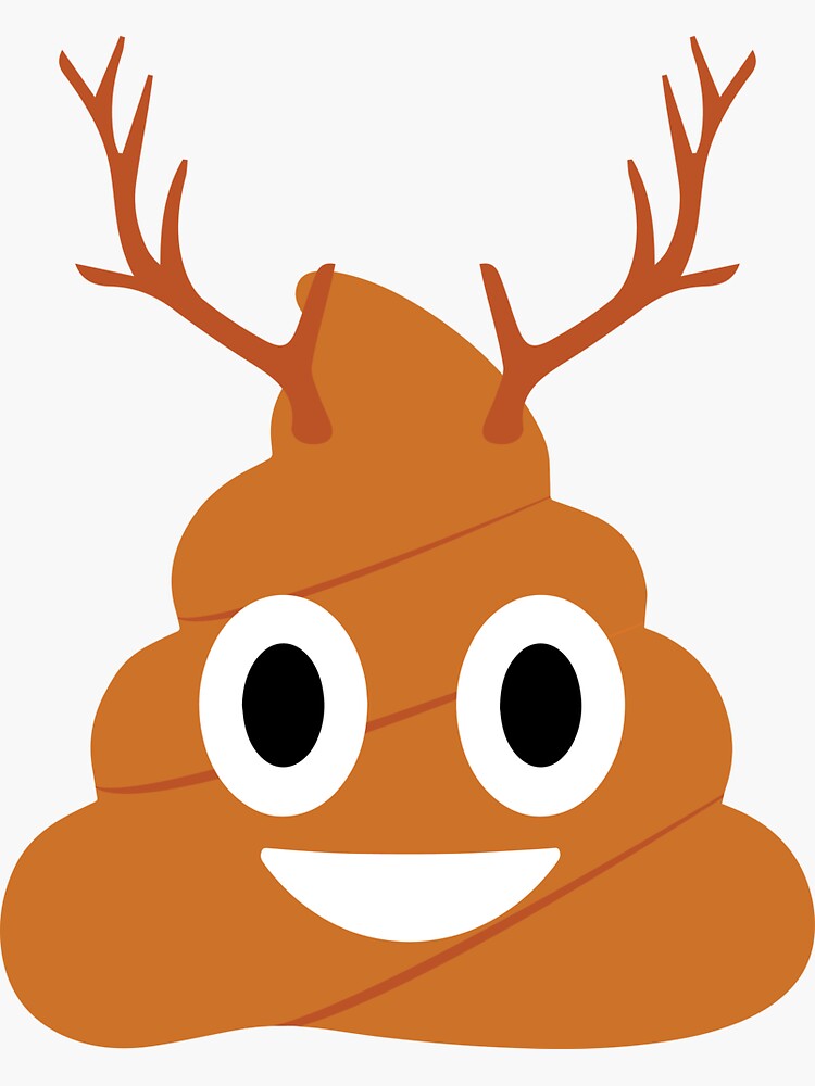 "Reindeer Poop Emoji Emoticon Christmas " Sticker by BUBLTEES | Redbubble