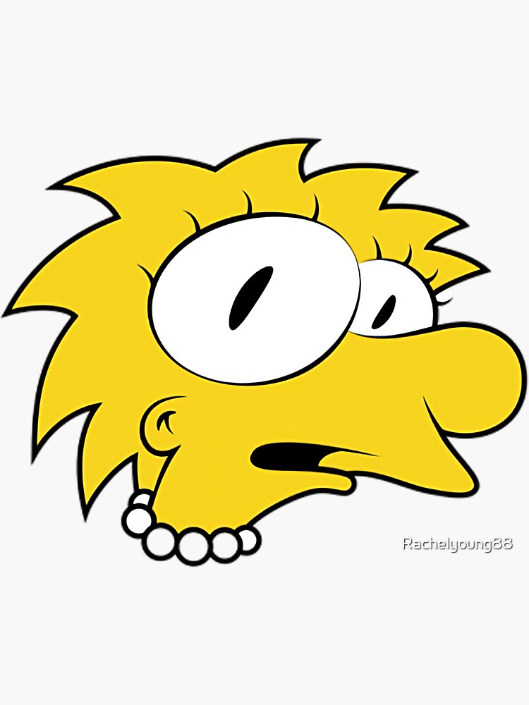 "lisa face funny weird face simpsons" Sticker for Sale by Rachelyoung88 ...