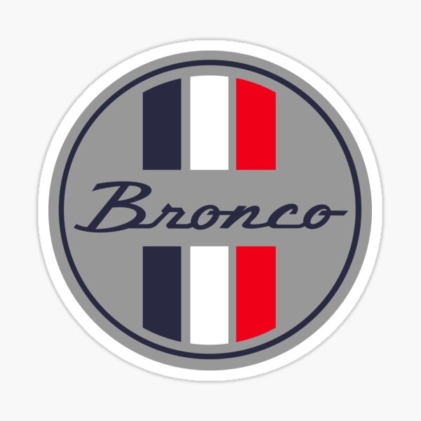 "Vintage Bronco Logo (red white and blue)" Sticker for Sale by ...