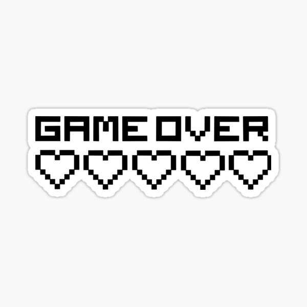 "Gaming Hearts, Game over" Sticker for Sale by MoonLilly18 | Redbubble