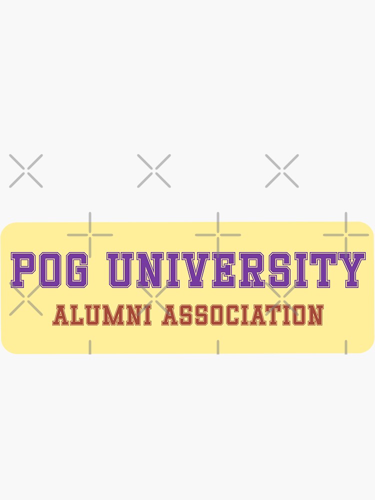 "pog university" Sticker for Sale by hann1926 | Redbubble