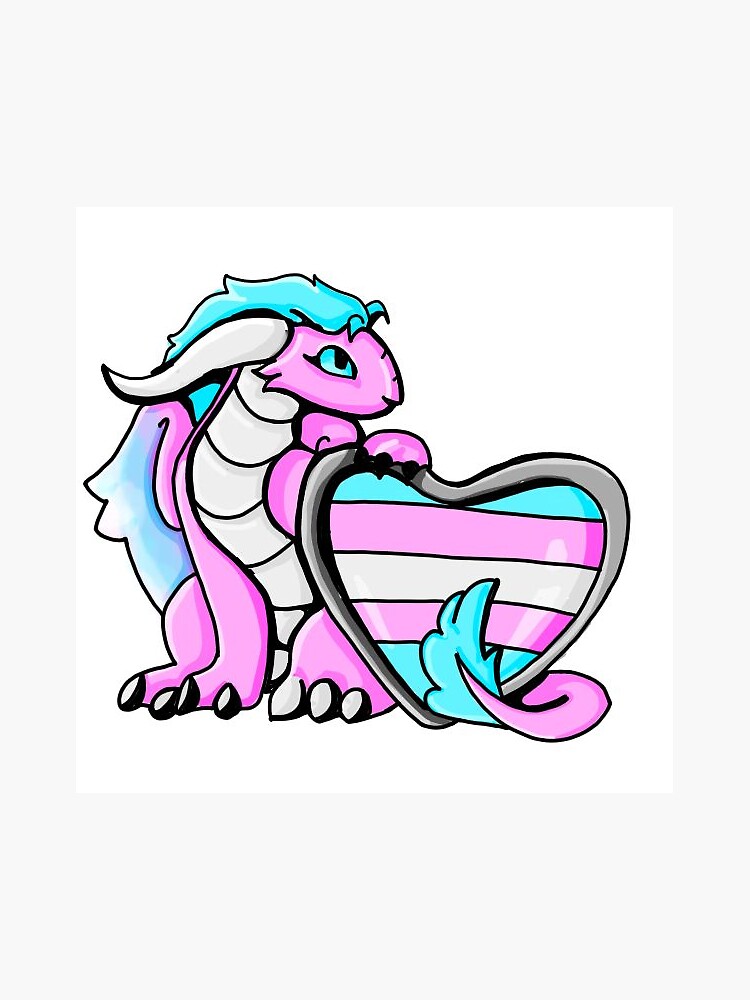Transgender Pride Dragon Sticker For Sale By Shays Arts123 Redbubble