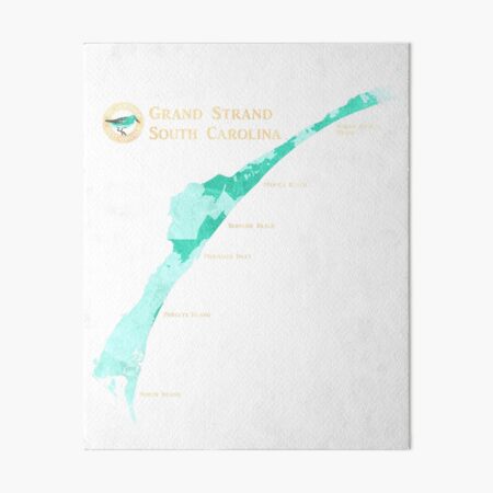 "Myrtle Beach Grand Strand South Carolina Map" Art Board Print for Sale ...