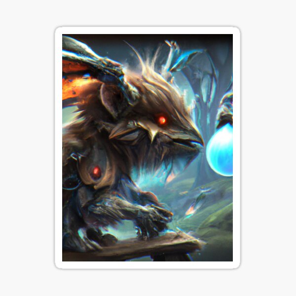 "Red-Eye Mystical Pet" Sticker for Sale by FantasyRealmOP | Redbubble