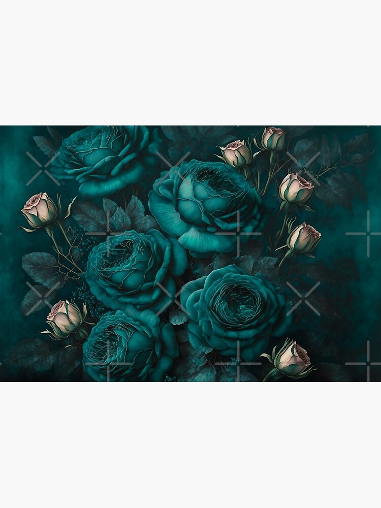 "Teal roses nature background. flower wallpaper" Poster for Sale by ...