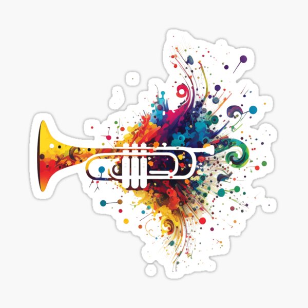 "Joy of Music - Rainbow Trumpet" Sticker for Sale by RealityJockey ...