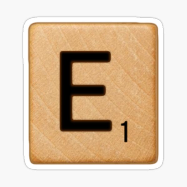 "Scrabble Tile Letter E Initial "E"" Sticker for Sale by RstyBcktWkshp ...