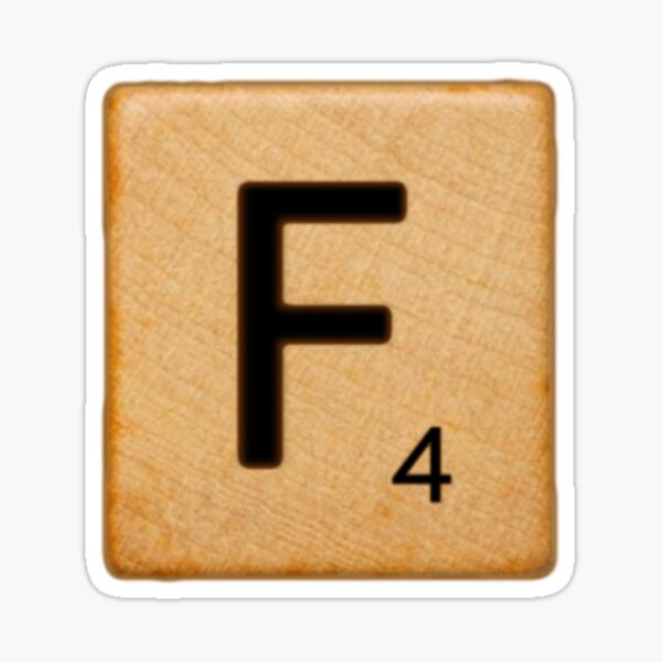 "Scrabble Tile Letter F Initial "F"" Sticker for Sale by RstyBcktWkshp ...