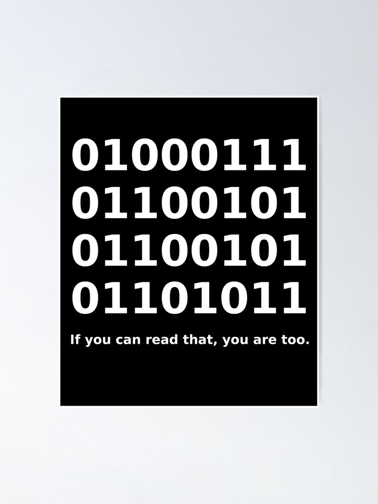 "Binary / Binary Code Binary Code Funny T-Shirt" Poster by NoriTEEs ...