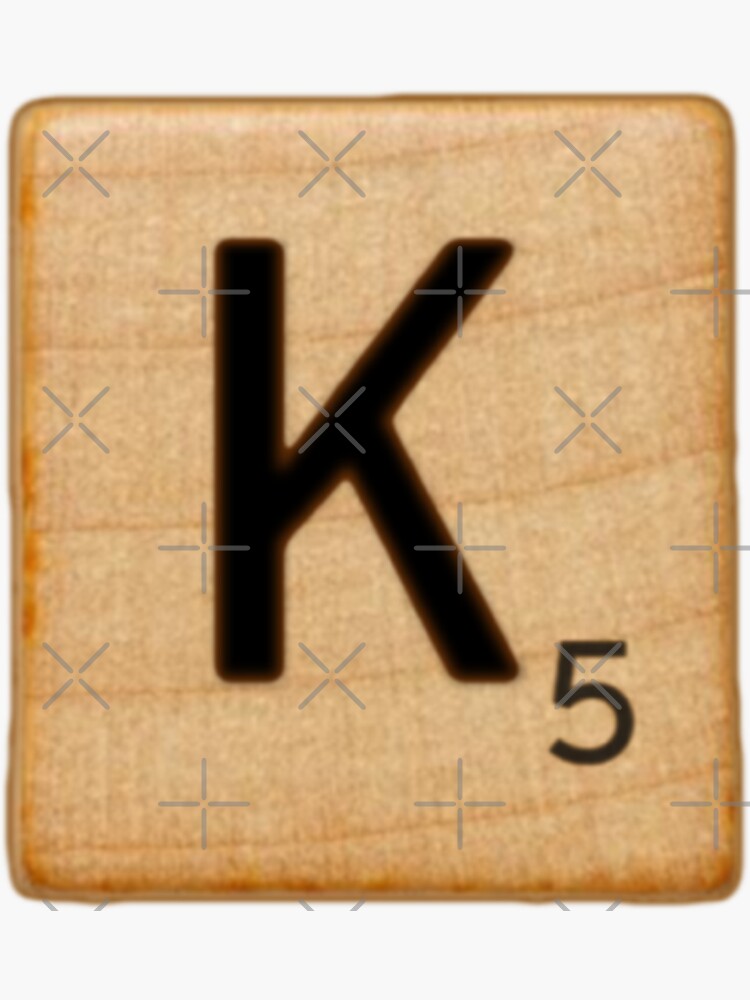 "Scrabble Tile Letter K Initial "K"" Sticker for Sale by RstyBcktWkshp ...