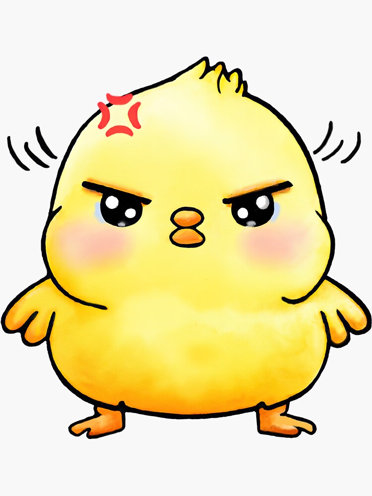 "smol angry chick crying in anger!" Sticker for Sale by Shann-C | Redbubble