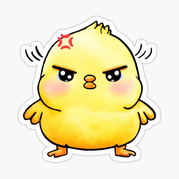 "smol angry chick crying in anger!" Sticker for Sale by Shann-C | Redbubble