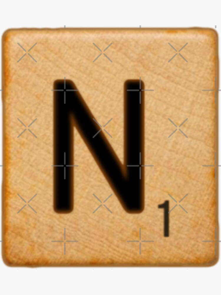 "Scrabble Tile Letter N Initial "N"" Sticker for Sale by RstyBcktWkshp ...