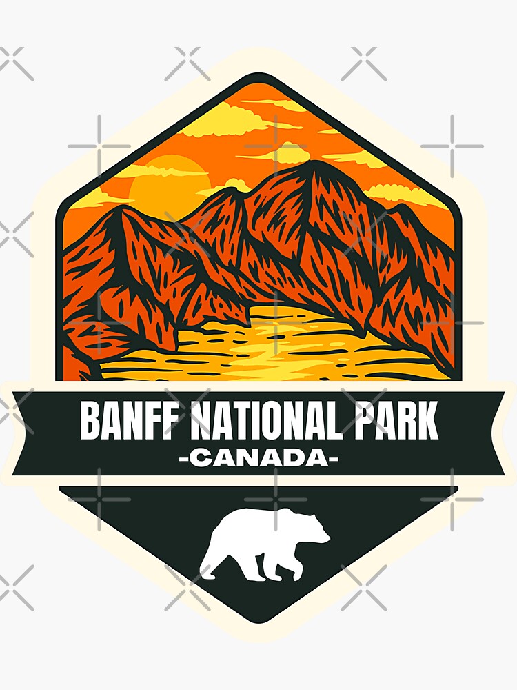 "Banff National Park" Sticker for Sale by retrotravelart | Redbubble