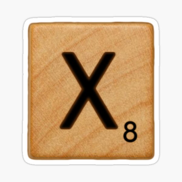 "Scrabble Tile Letter X Initial "X"" Sticker for Sale by RstyBcktWkshp ...