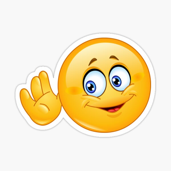 "Listening Emoticon" Sticker for Sale by yayayoy | Redbubble