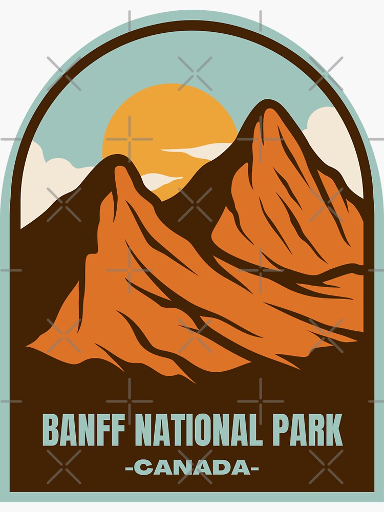 "Banff National Park" Sticker for Sale by retrotravelart | Redbubble