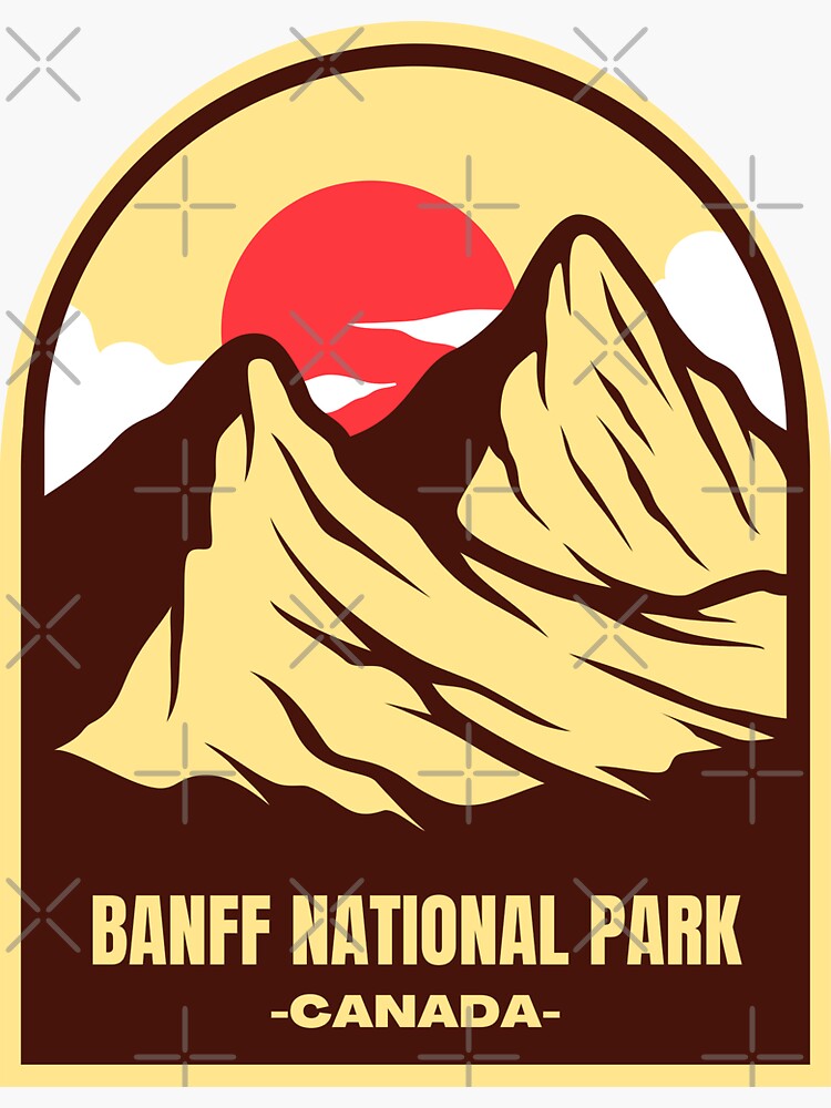 "Banff National Park" Sticker for Sale by retrotravelart | Redbubble