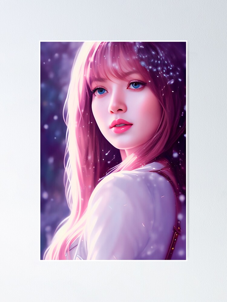 "K-pop idol in a digital illustration" Poster for Sale by Art-Beauty ...