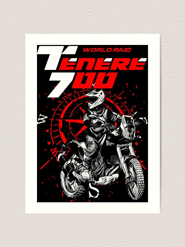 "Yamaha Ténéré 700 T7 Red White logo" Art Print for Sale by Evomotoarte ...