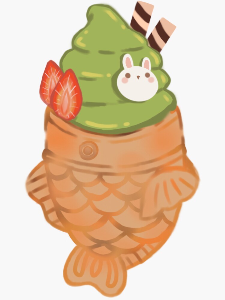Matcha Taiyaki Sticker For Sale By Peachipit Redbubble