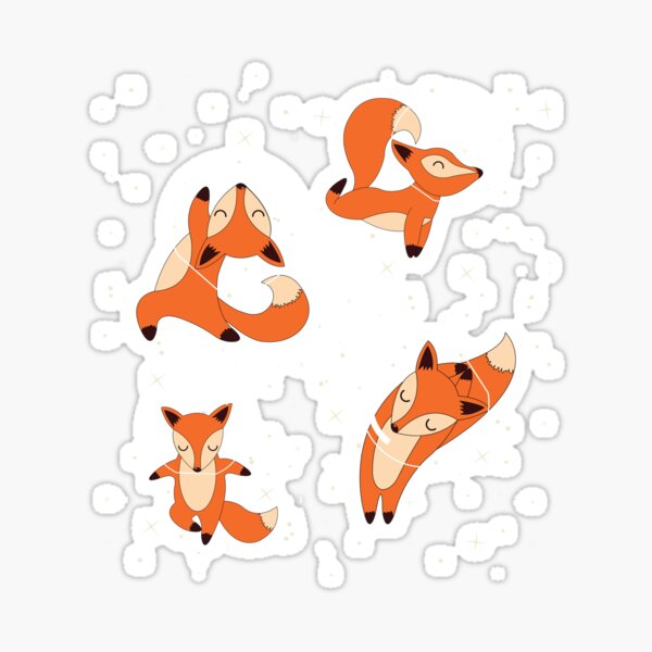 "Space foxes - cute fox" Sticker for Sale by CeylonPaint | Redbubble