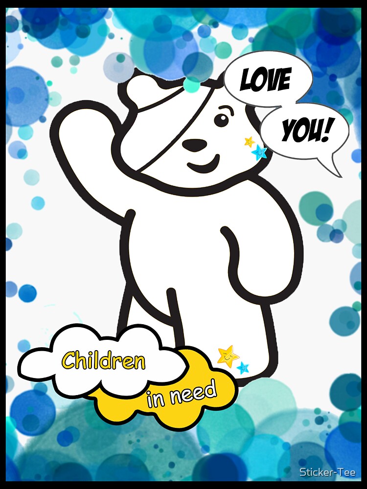 "Tesco pudsey bear - children in need - pudsey bear" Sticker for Sale ...