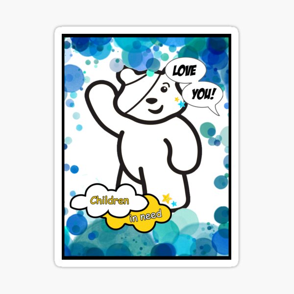 "Tesco pudsey bear - children in need - pudsey bear" Sticker for Sale ...
