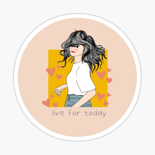 " Anime Girl Live For Today" Sticker for Sale by timotimdesigns | Redbubble