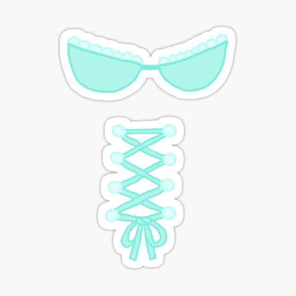 "Corset ribbon and bra with Turquoise lace" Sticker for Sale by ...