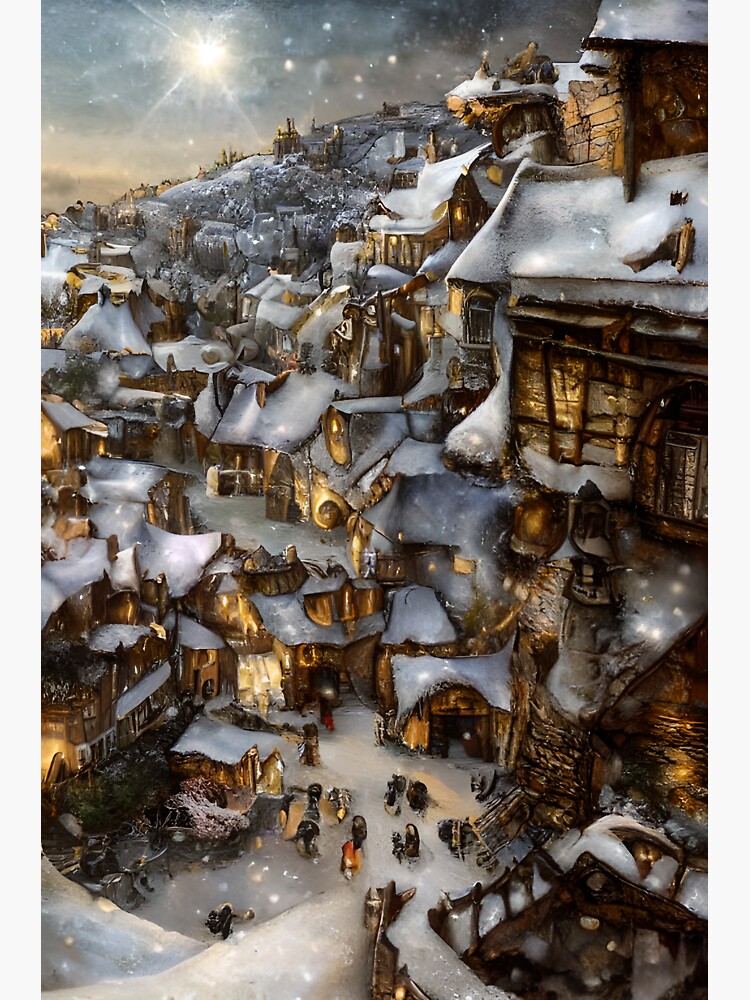 "Ventnor - Village in the Snow" Sticker for Sale by WitchesWearBlak ...