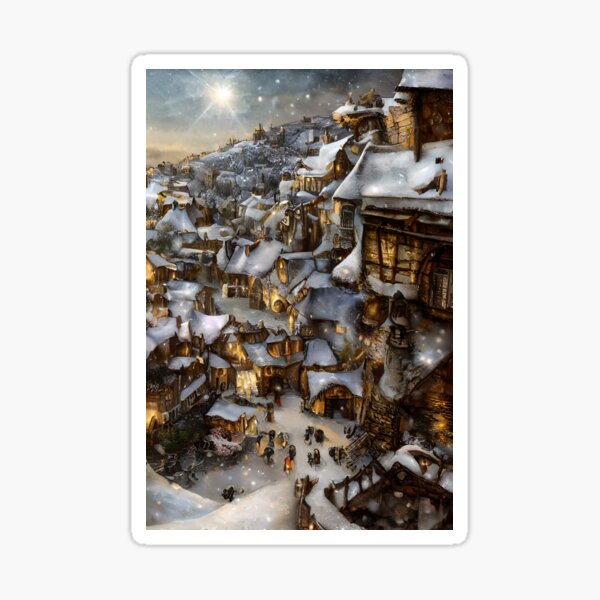 "Ventnor - Village in the Snow" Sticker for Sale by WitchesWearBlak ...