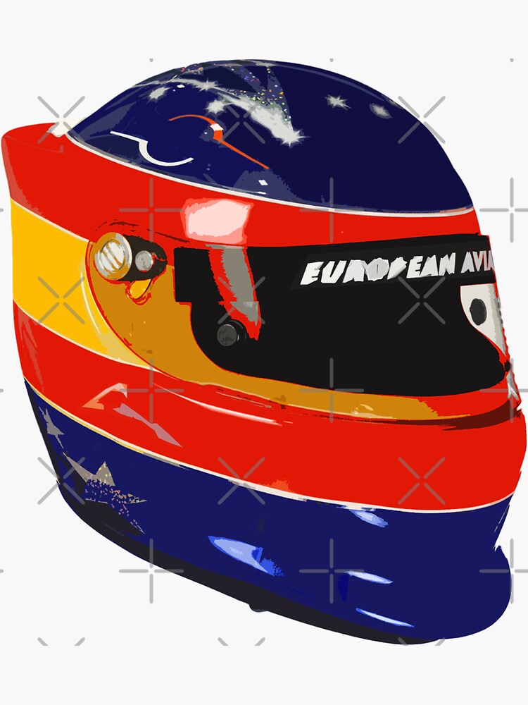 "Fernando Alonso Minardi Helmet" Sticker for Sale by KingFloki | Redbubble