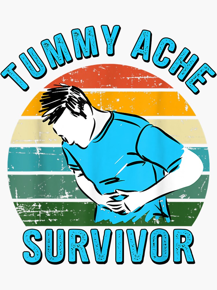 "Vintage Tummy Ache Survivor, Tummy Ache Survivor, Stomachache IBS " Sticker for Sale by ...