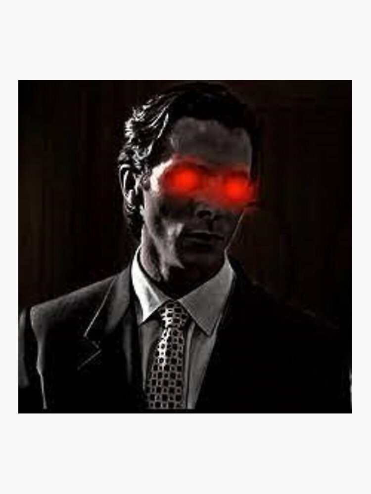 "Patrick Bateman American Pyscho Red Eyes" Sticker for Sale by Trumpsyy ...