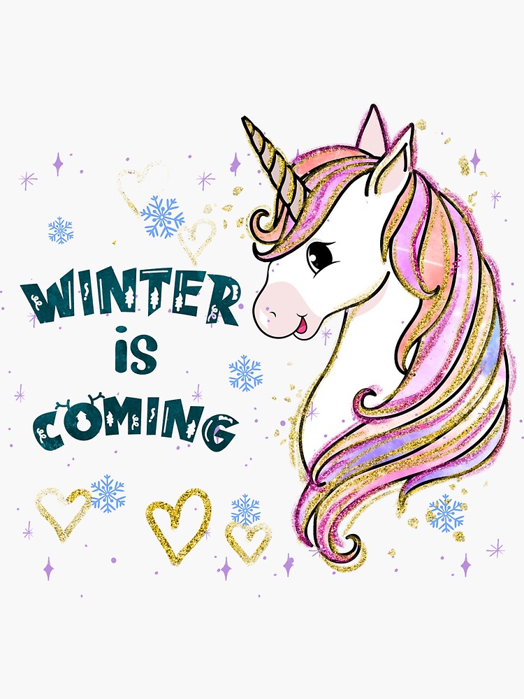 " Winter Unicorn- Winter Is Coming" Sticker for Sale by badretop ...