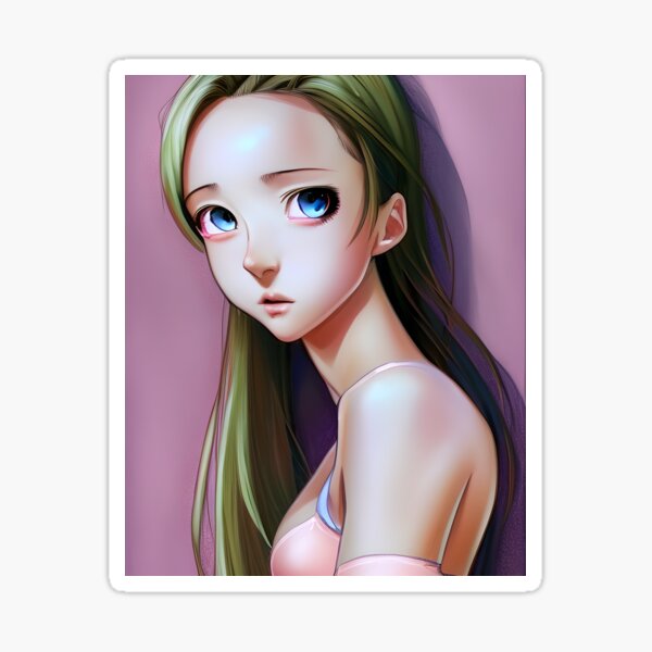 "kawaii shy anime girl" Sticker for Sale by LaLilacRose | Redbubble